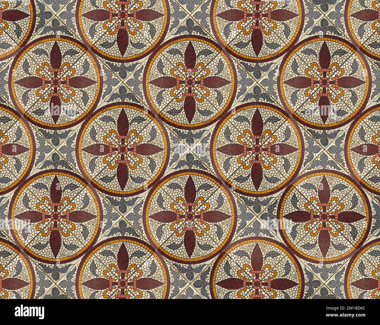 Ancient hydraulic tiles on floor in Teresopolis, Rio de Janeiro, Brazil ...
