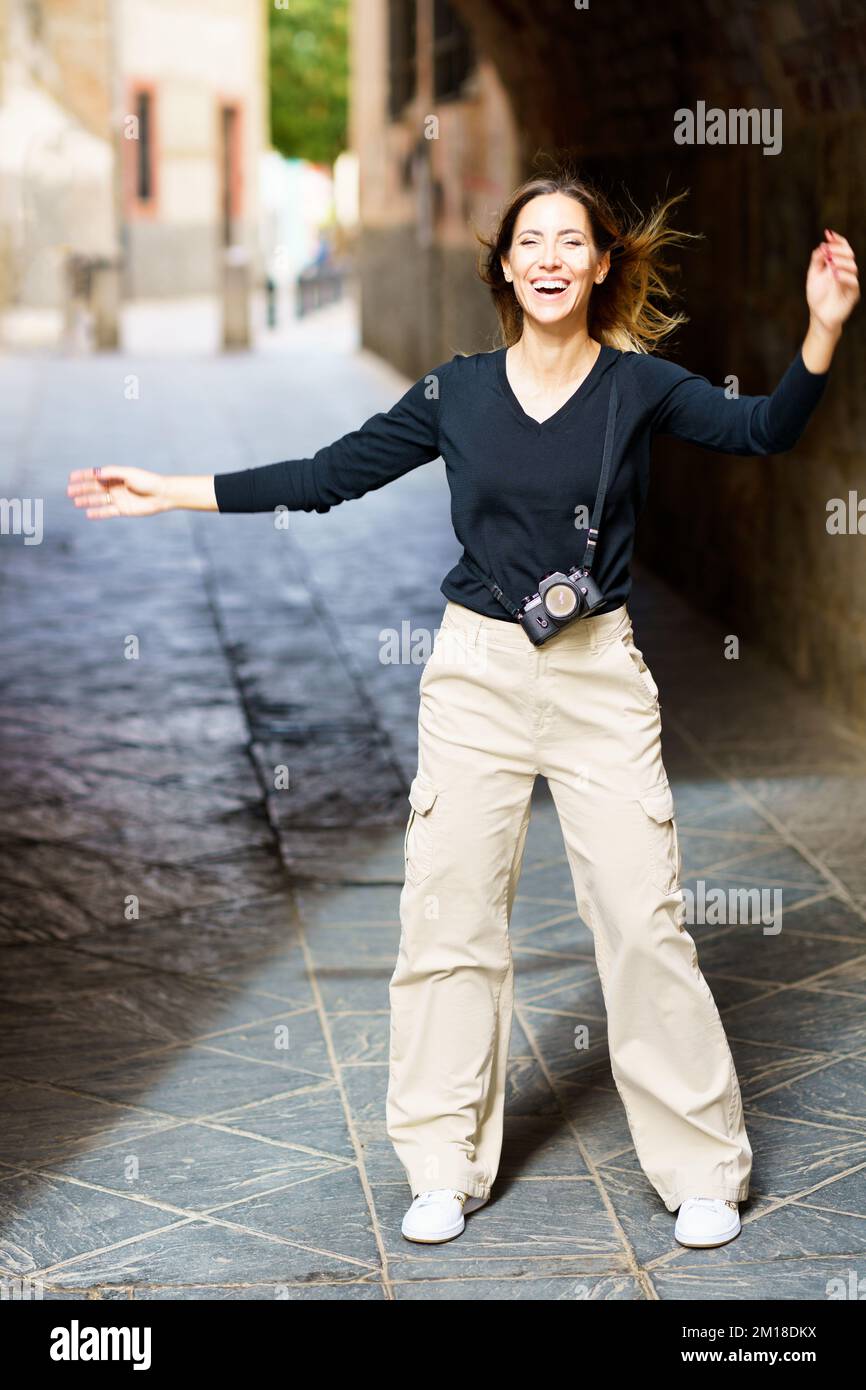 Laughing positive tour tourism hi-res stock photography and images - Alamy