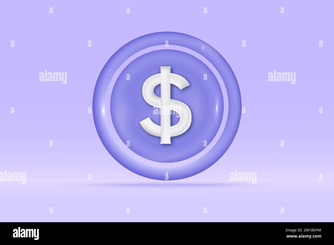 3d money dollar icon Isolated on light blue background. Realistic ...