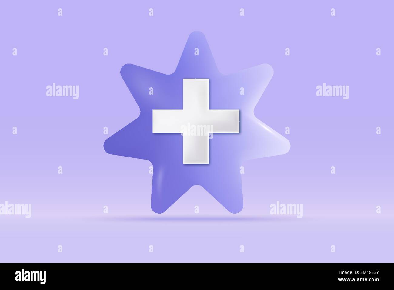 3d Medical emergency plus sign icon Isolated on light blue background ...