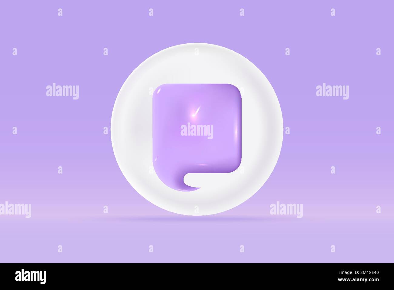 3d speech bubble with app symbol Isolated on light blue background ...