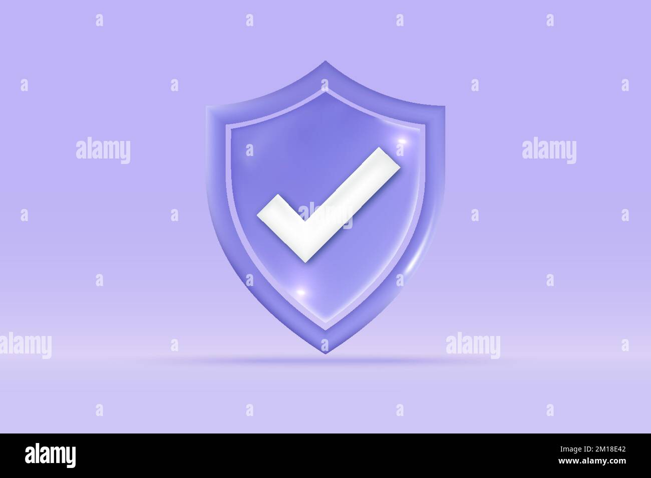 3d check mark success icon Isolated on light blue background. Realistic ...