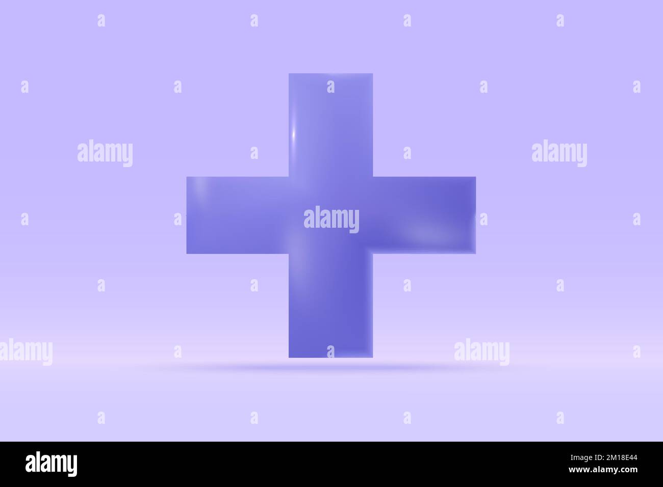 3d Medical emergency plus sign icon Isolated on light blue background ...