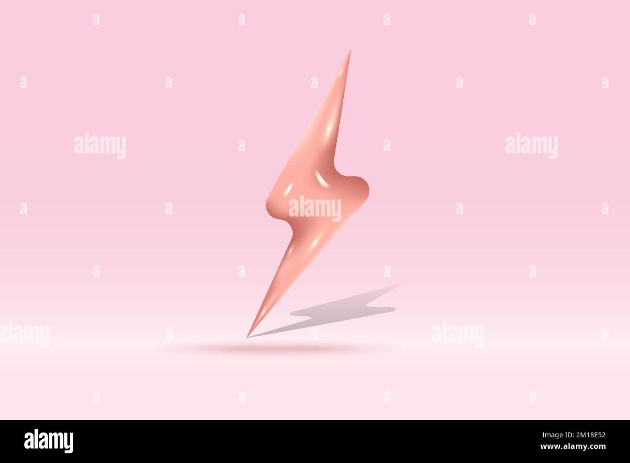 3d thunder bolt flash lightning symbol Isolated on pink background ...