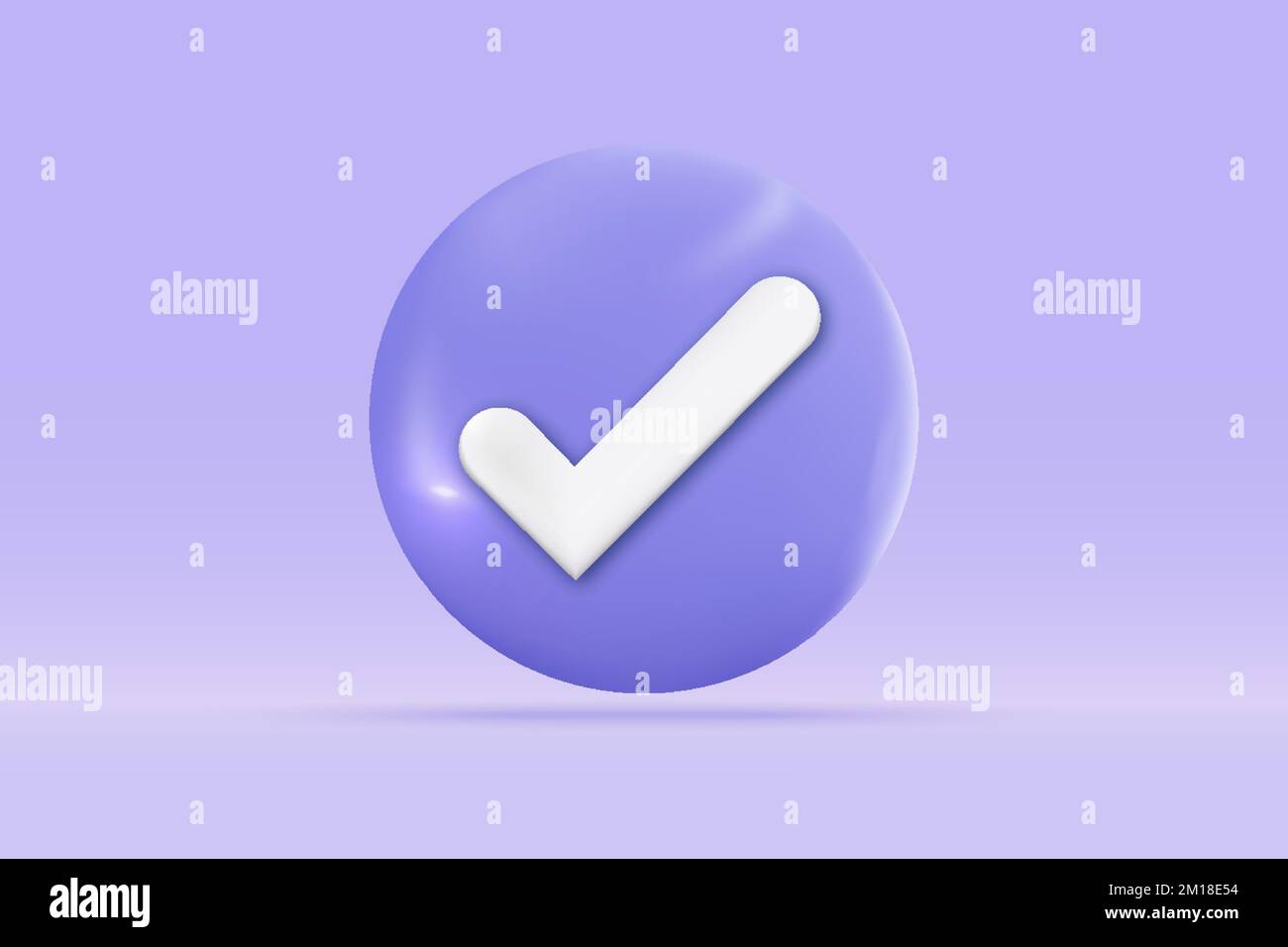 3d check mark success icon Isolated on light blue background. Realistic ...