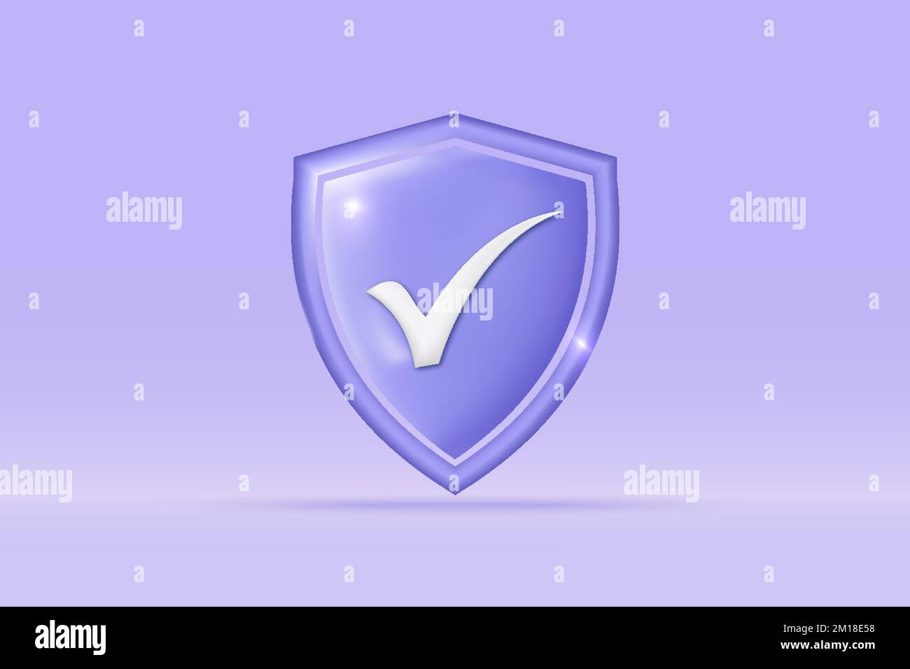 3d check mark success icon Isolated on light blue background. Realistic ...