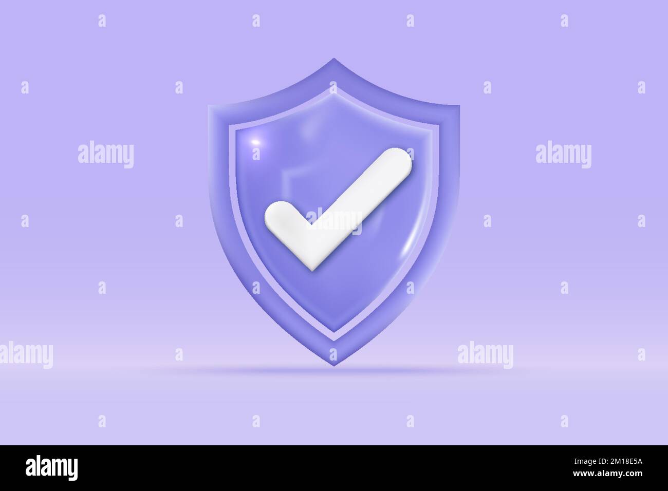 3d check mark success icon Isolated on light blue background. Realistic ...