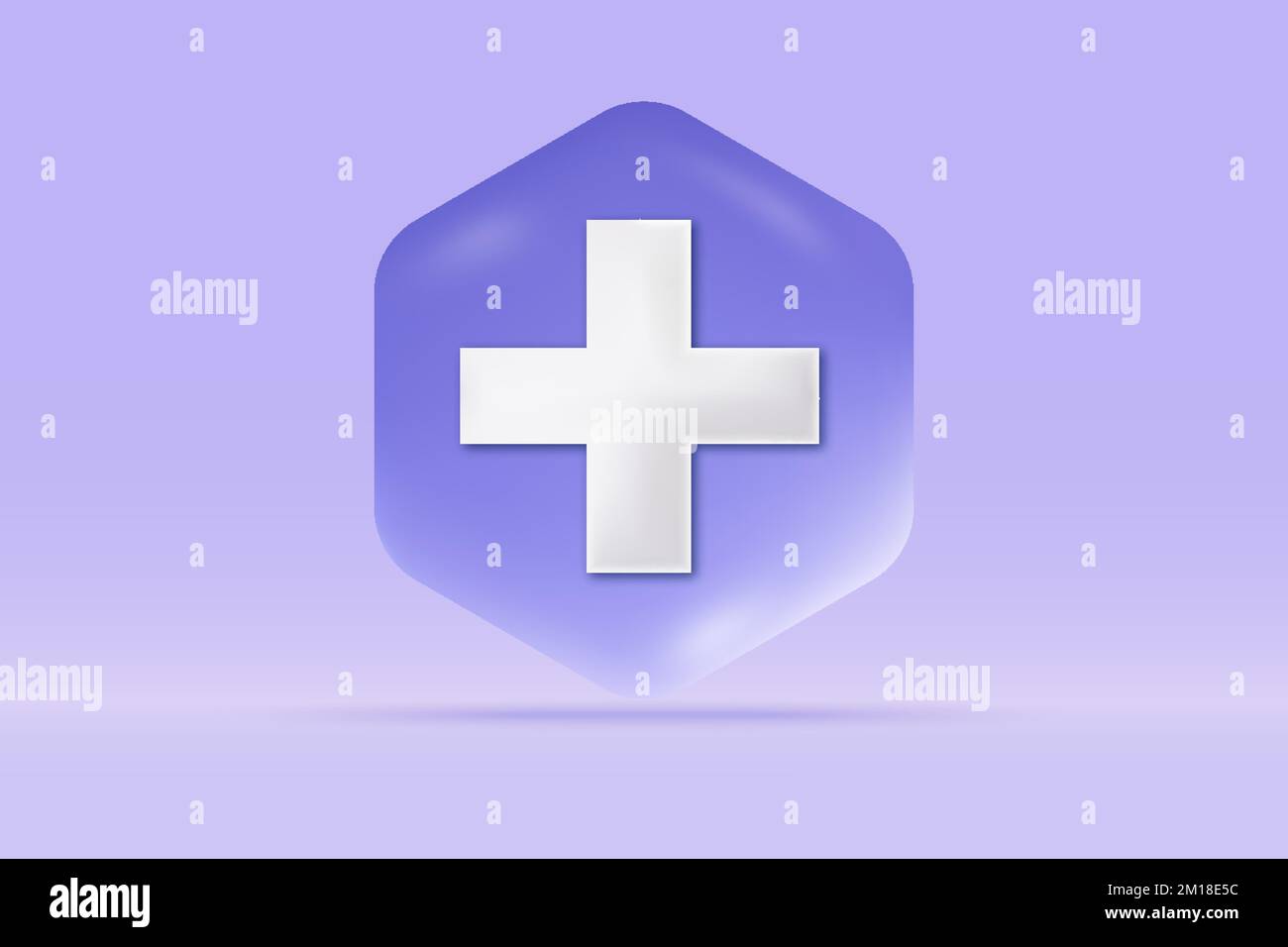 3d Medical emergency plus sign icon Isolated on light blue background ...
