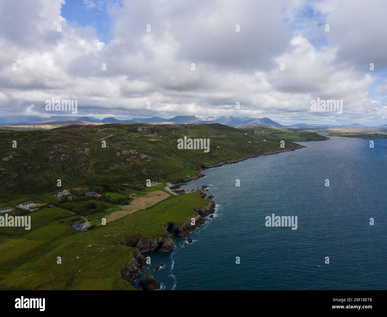Ireland, Cliffden, Sky Road scenic drive. View from above Stock Photo ...