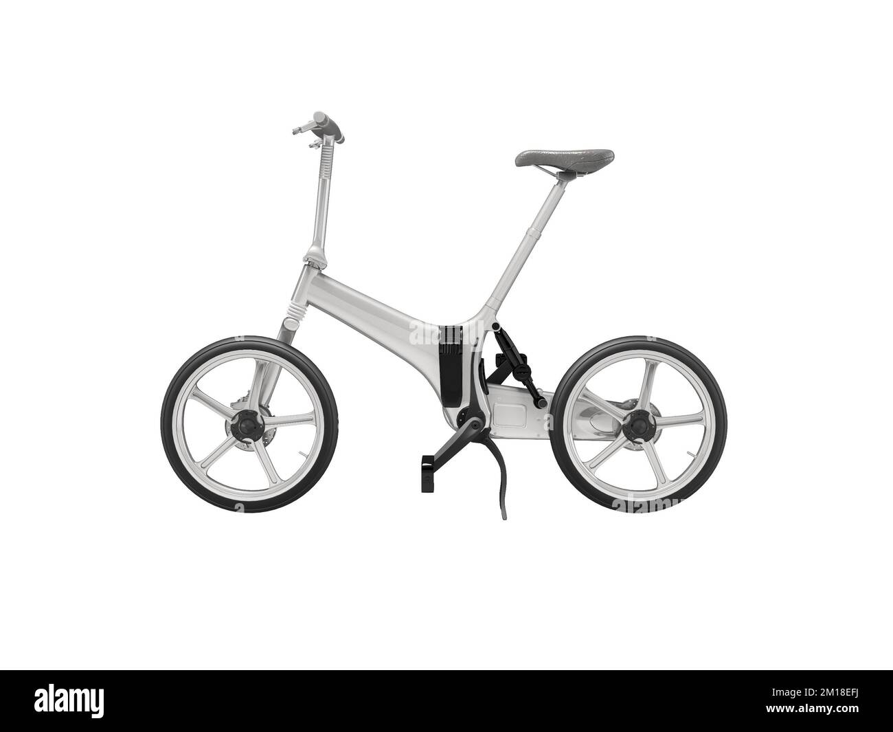 3D illustration of electric bicycle transformer on white background no ...