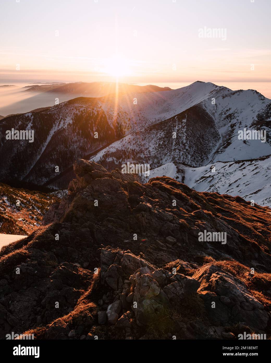 A beautiful view of snowy mountains in national park in Slovakia Stock ...