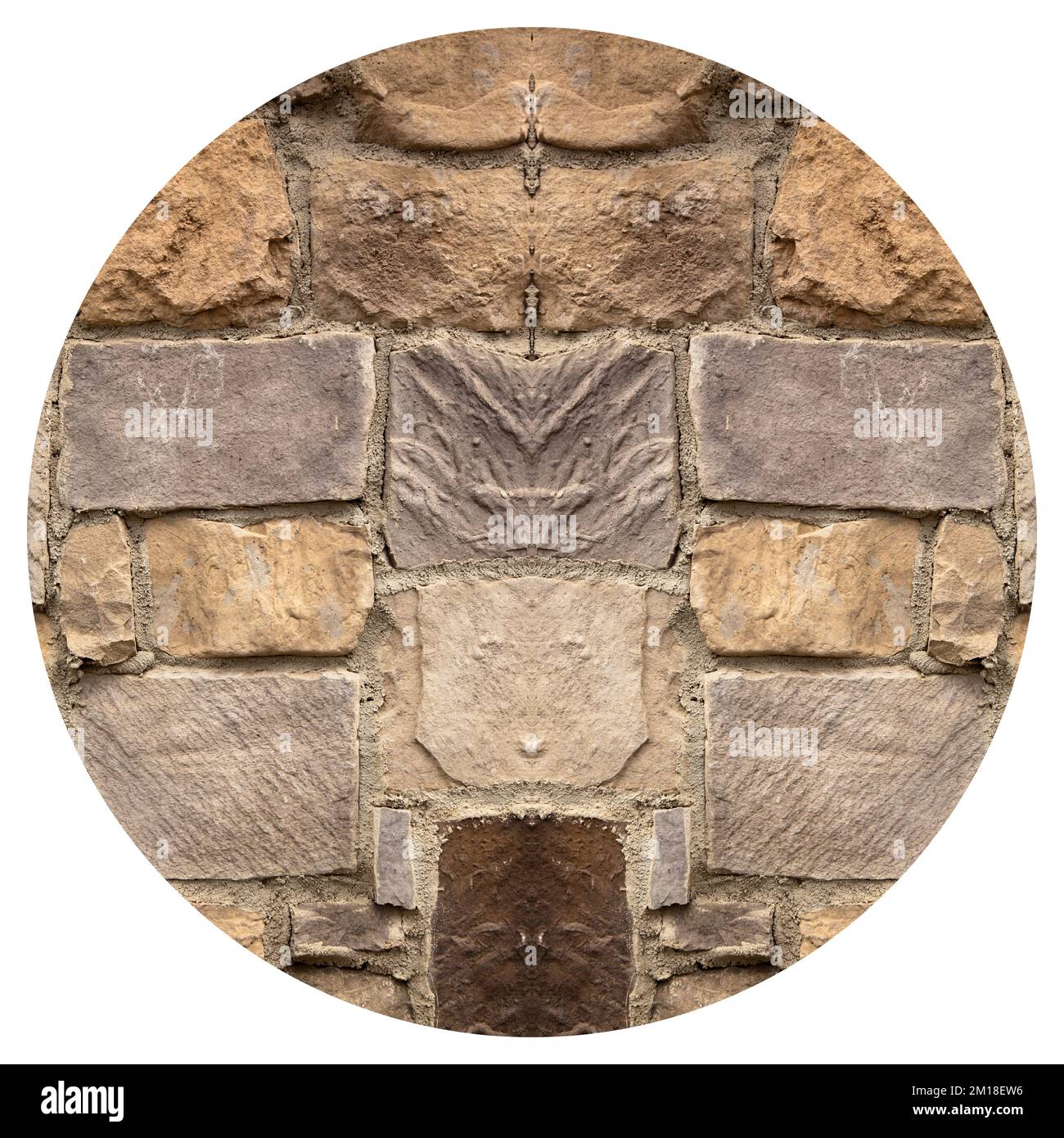 Sturdy yellow and beige cut stone wall, good for backgrounds, seamless ...