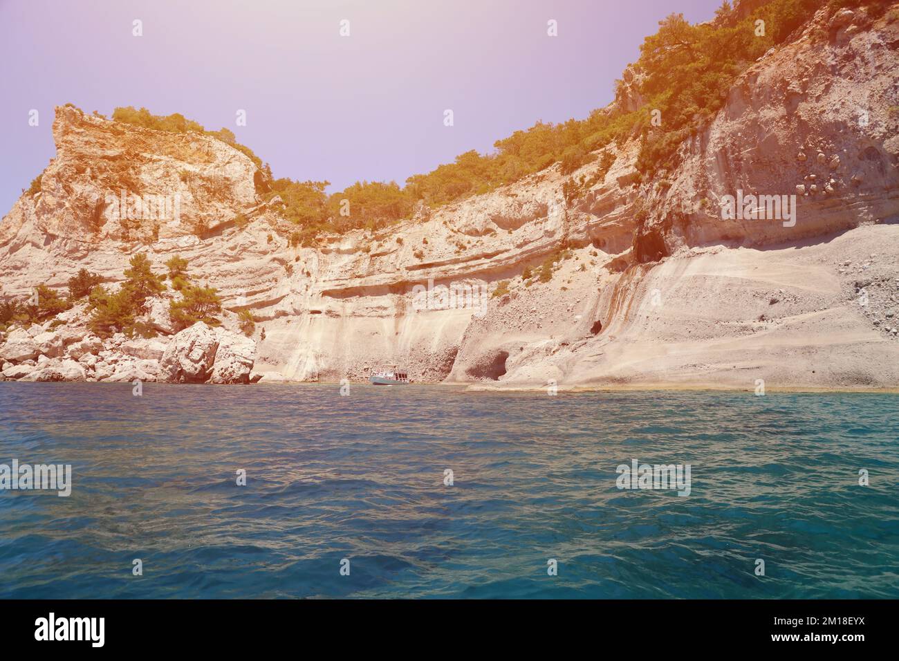 Travel in Turkey Aegean sea and rocks island landscape nature ...