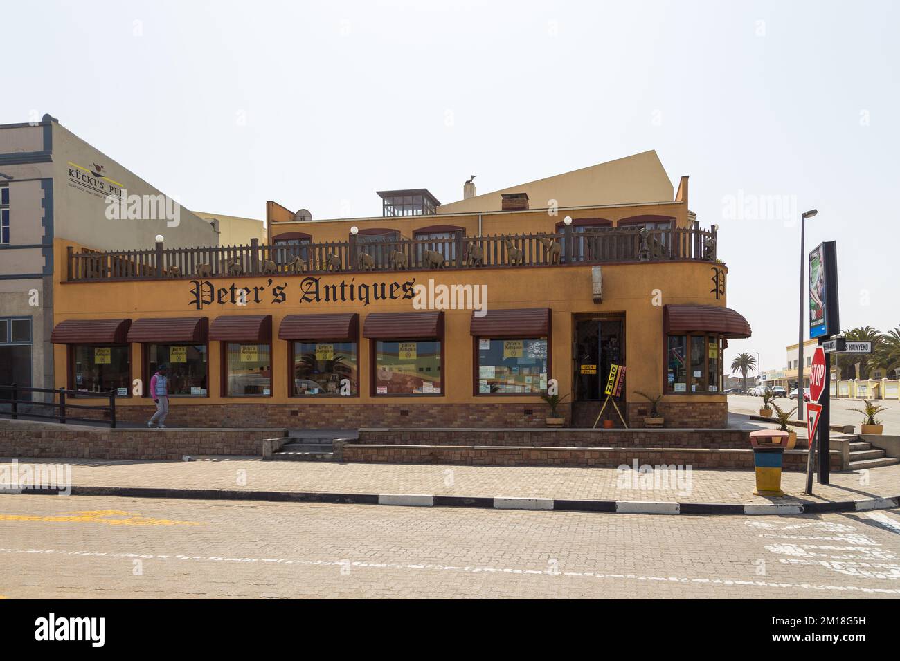 Swakopmund, Namibia - 03 October 2018: Old German colonial building ...