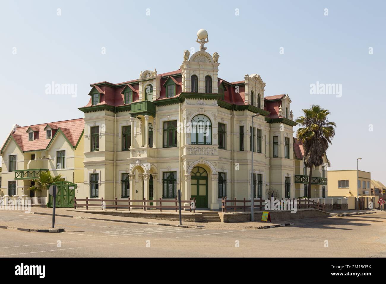 Swakopmund, Namibia - 03 October 2018: Old German colonial building ...