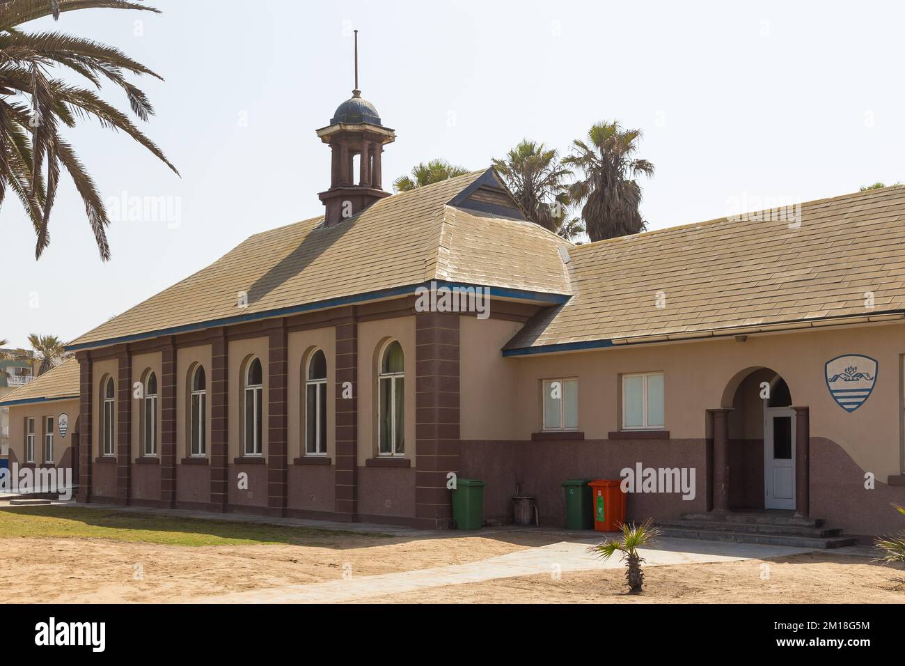Swakopmund, Namibia - 03 October 2018: Old German colonial building ...