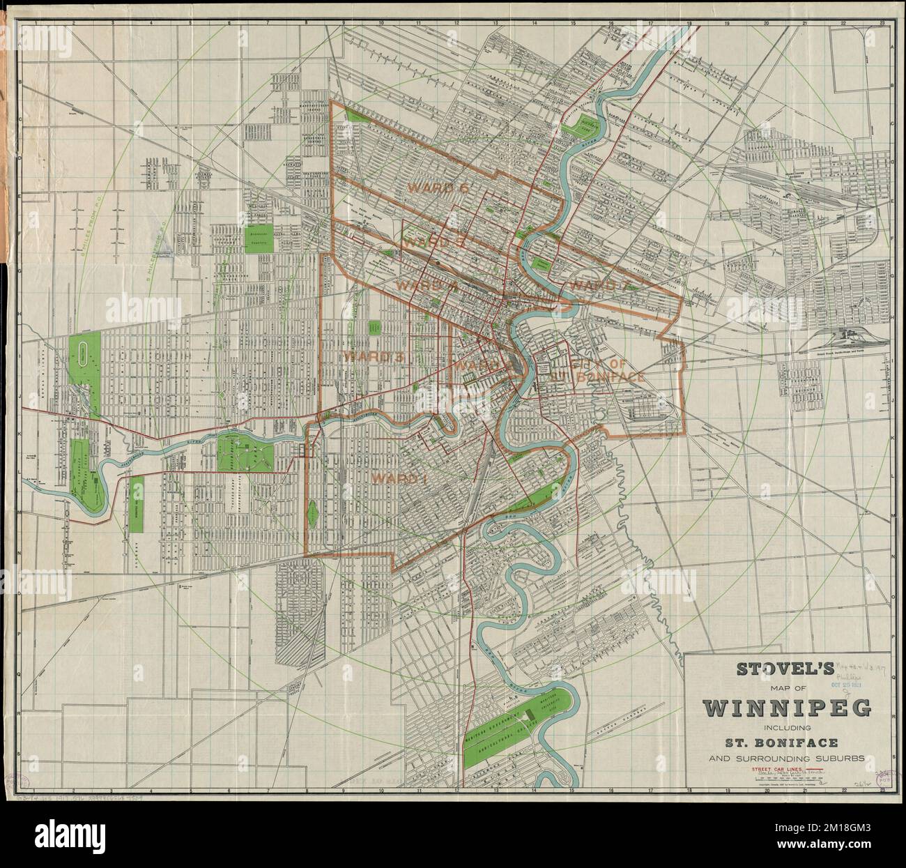 Stovel's map of Winnipeg, including St. Boniface and surrounding ...