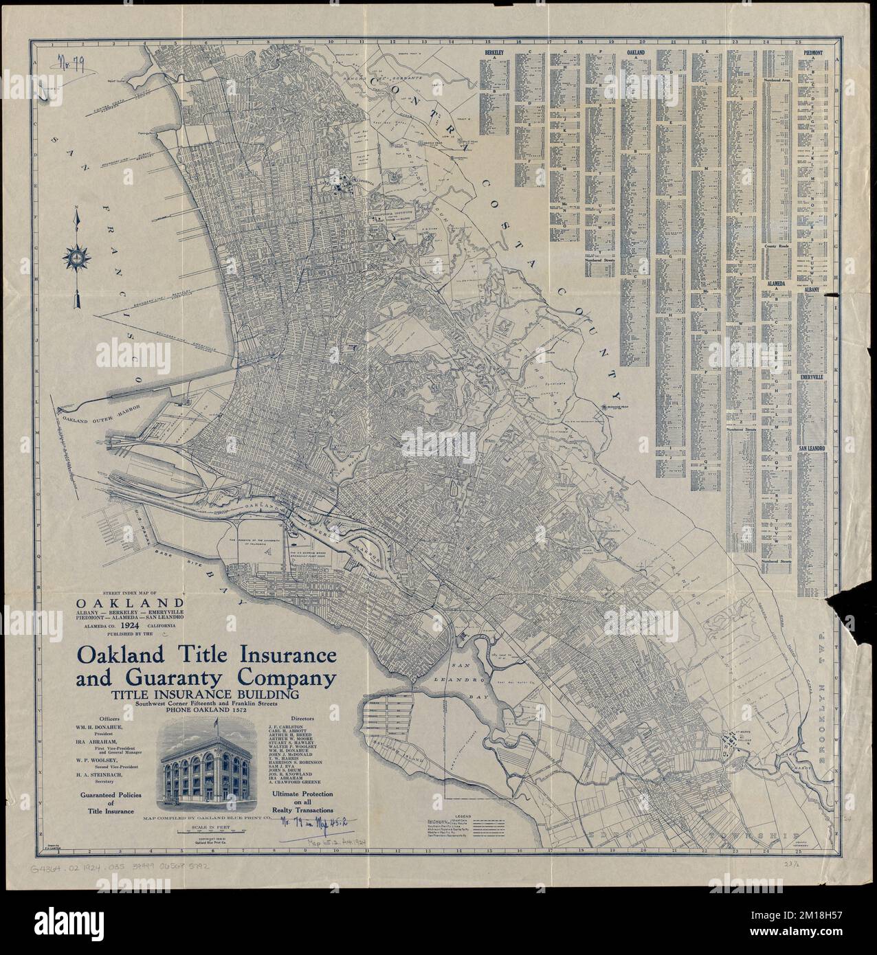 Street index map of Oakland, Albany, Berkeley, Emeryville, Piedmont ...