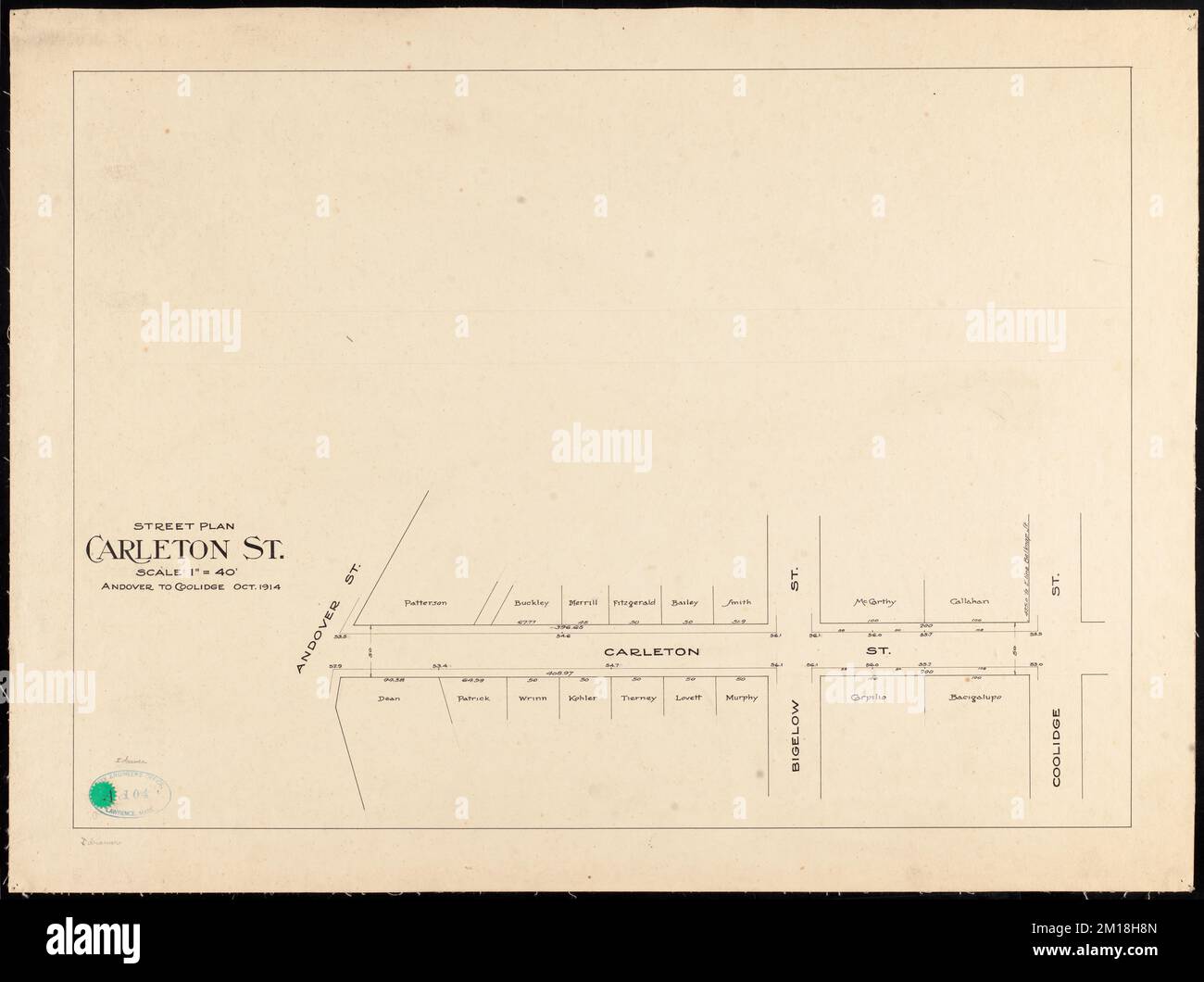 Street plan, Carleton St., Andover to Coolidge , Streets. Lawrence ...