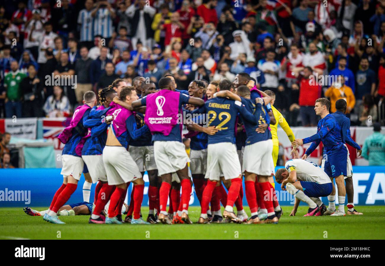 Doha, Qatar. 10th Dec, 2022. Harry Kane (England) French team celebrate ...