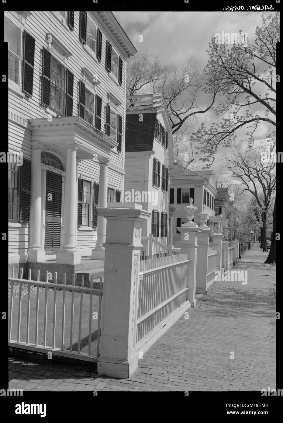 Street scene , Architecture, Dwellings, Fences, Sidewalks. Samuel ...