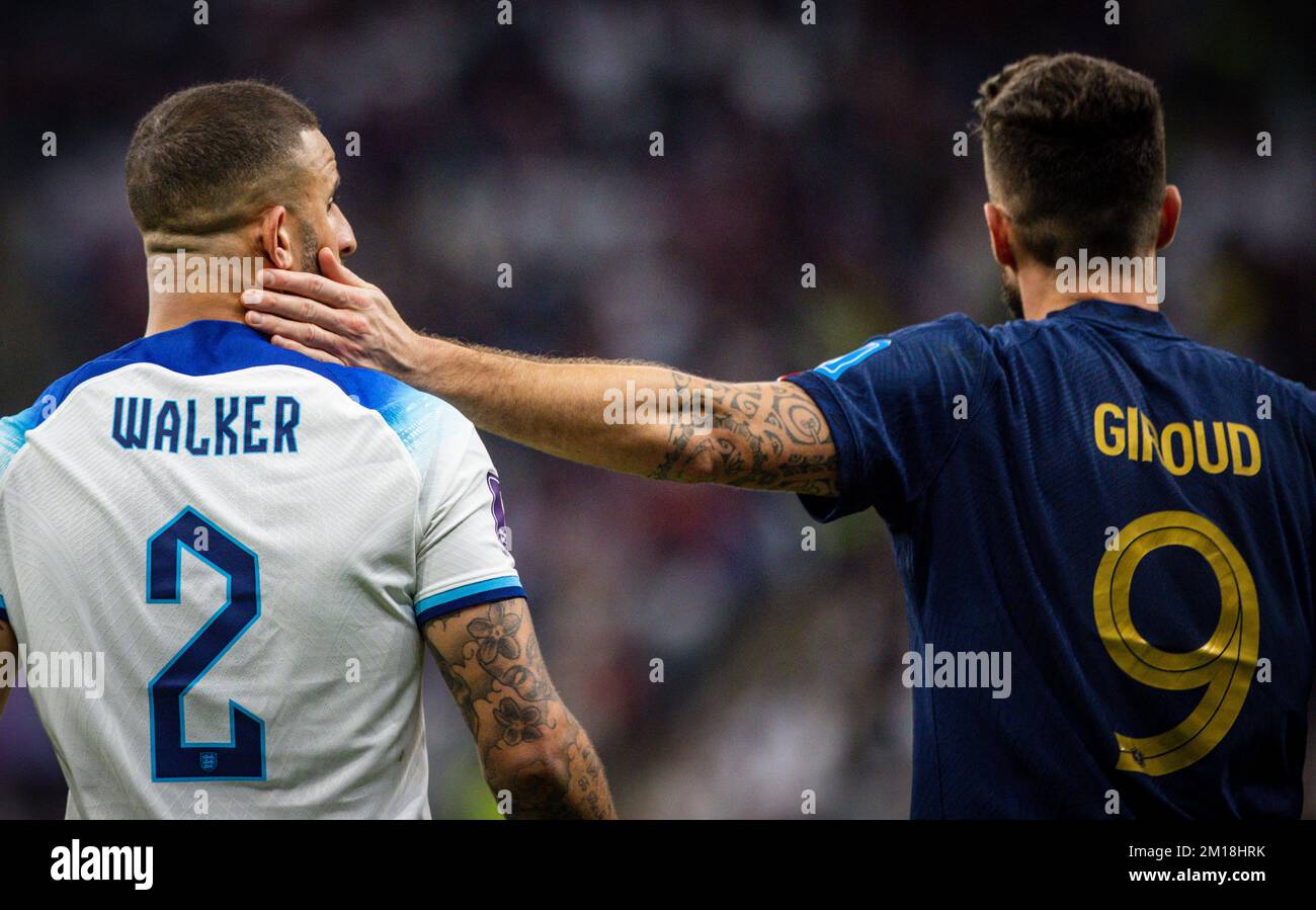 Doha, Qatar. 10th Dec, 2022. Kyle Walker (England), Olivier Giroud (FRA ...