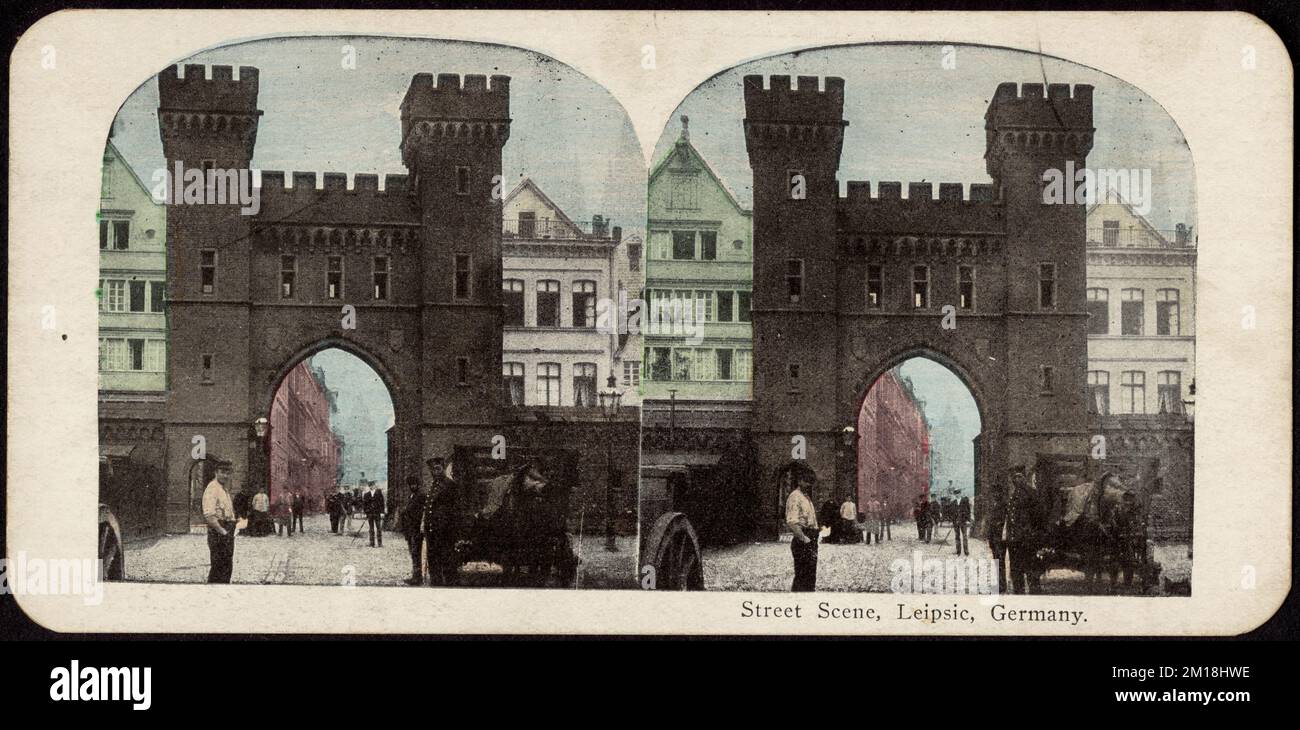 Street scene, Leipsic, Germany , Streets, City & town life, City walls ...