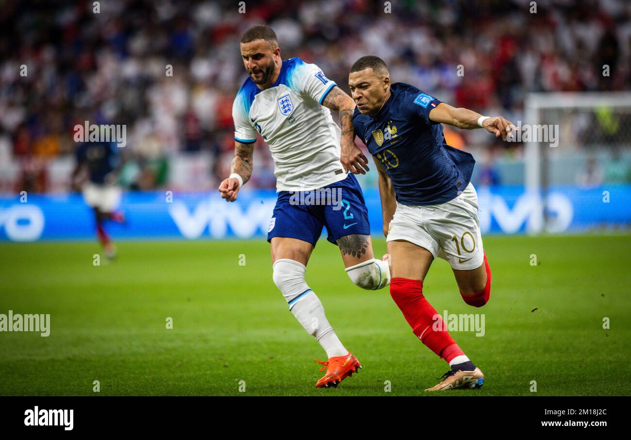 Doha, Qatar. 10th Dec, 2022. Kylian Mbappe (FRA), Kyle Walker (England ...