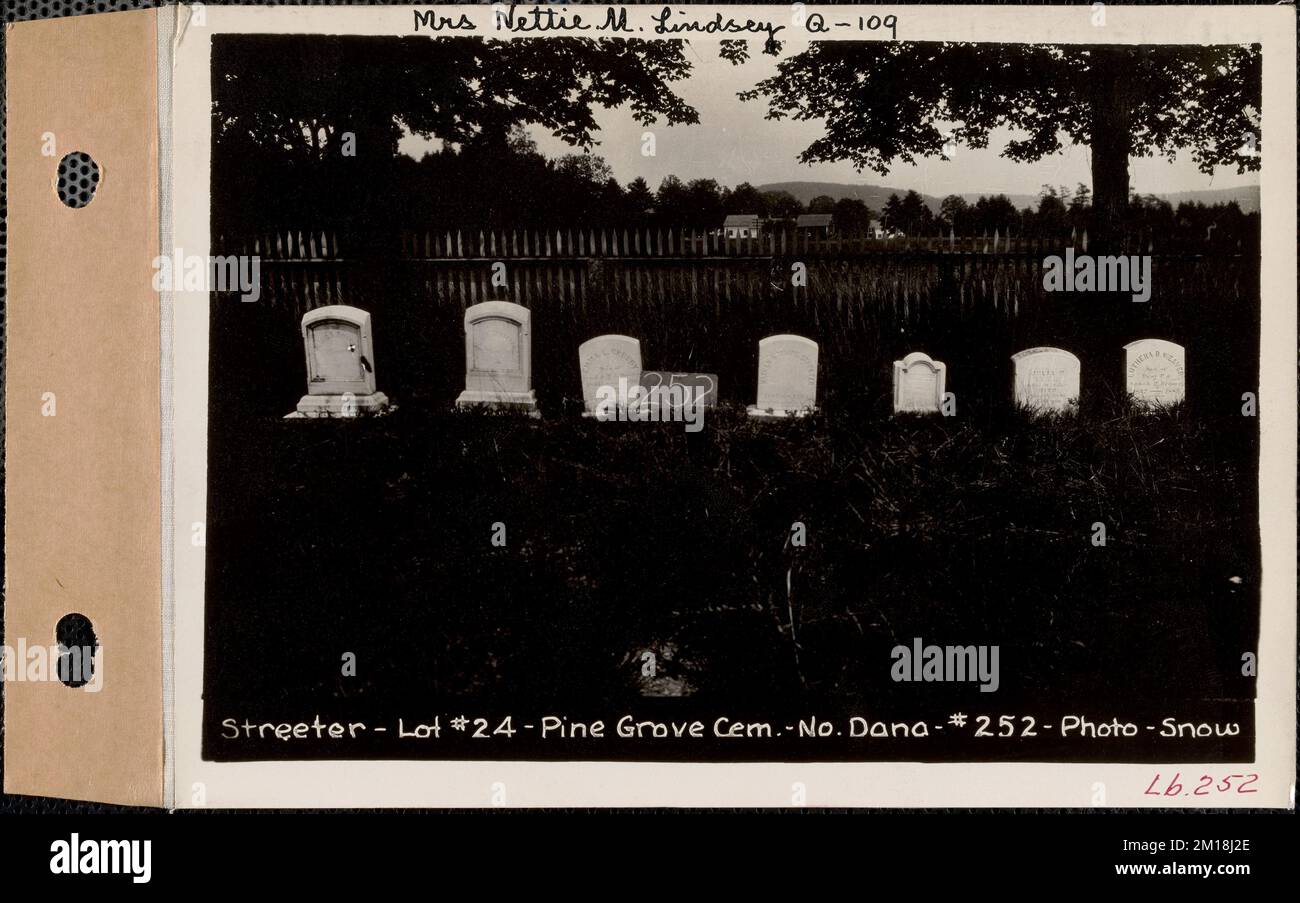 Streeter, Pine Grove Cemetery, lot 24, North Dana, Mass., ca. 1928-1929 ...