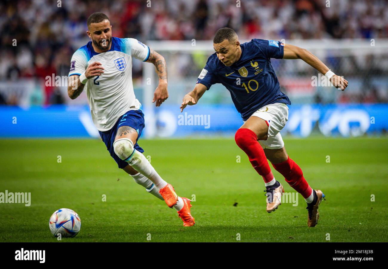 Doha, Qatar. 10th Dec, 2022. Kylian Mbappe (FRA), Kyle Walker (England ...