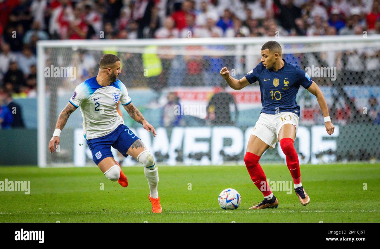 Doha, Qatar. 10th Dec, 2022. Kylian Mbappe (FRA), Kyle Walker (England ...