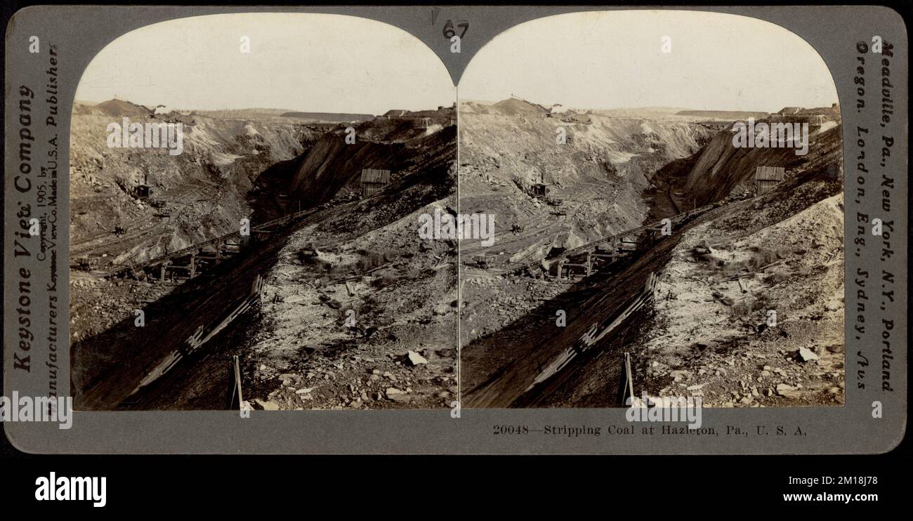 Stripping coal at Hazelton, Pennsylvania , Coal mining, Strip mining ...