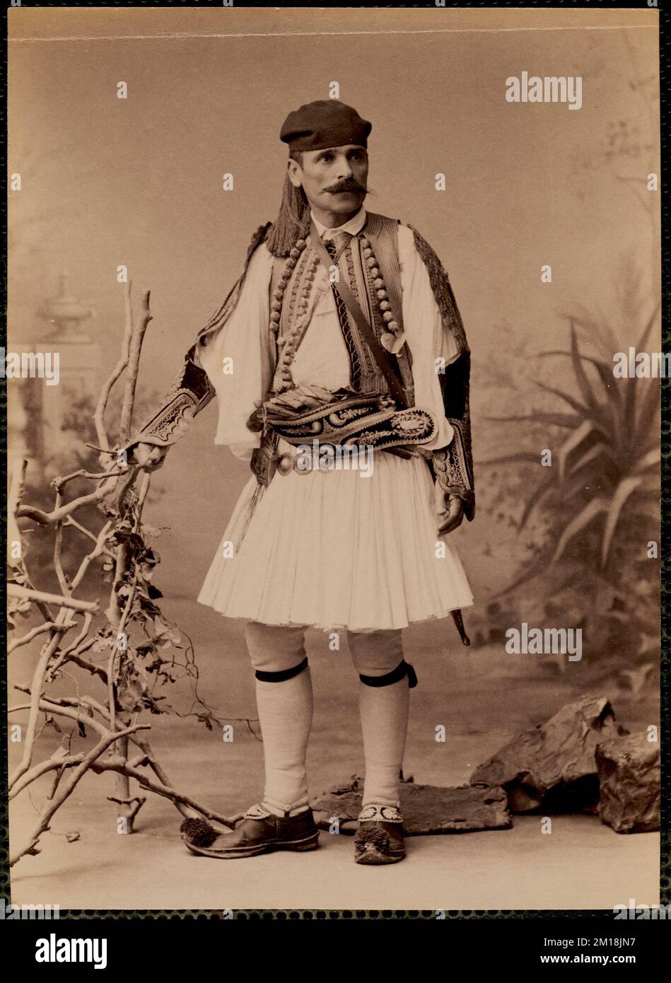 Studio portrait of man in traditional Greek dress , Clothing & dress ...