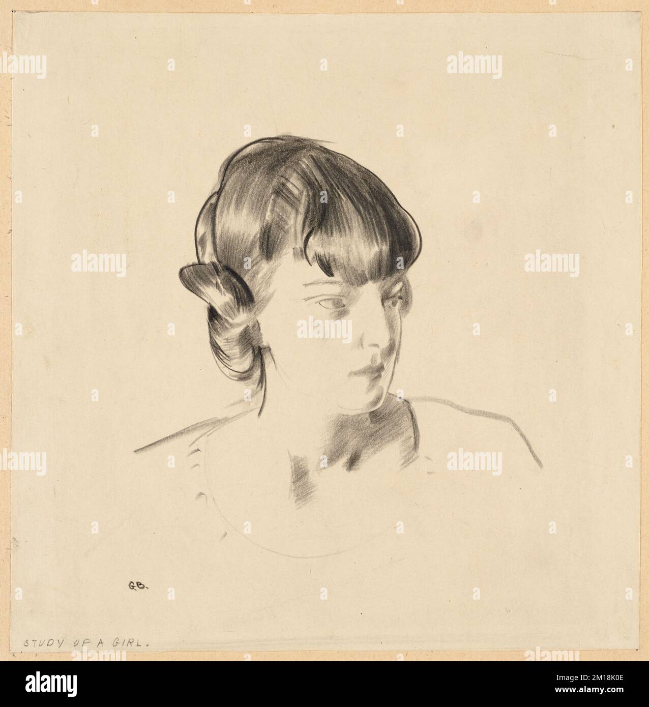 Study of a girl ,. George Bellows (1882-1925). Prints and Drawings ...