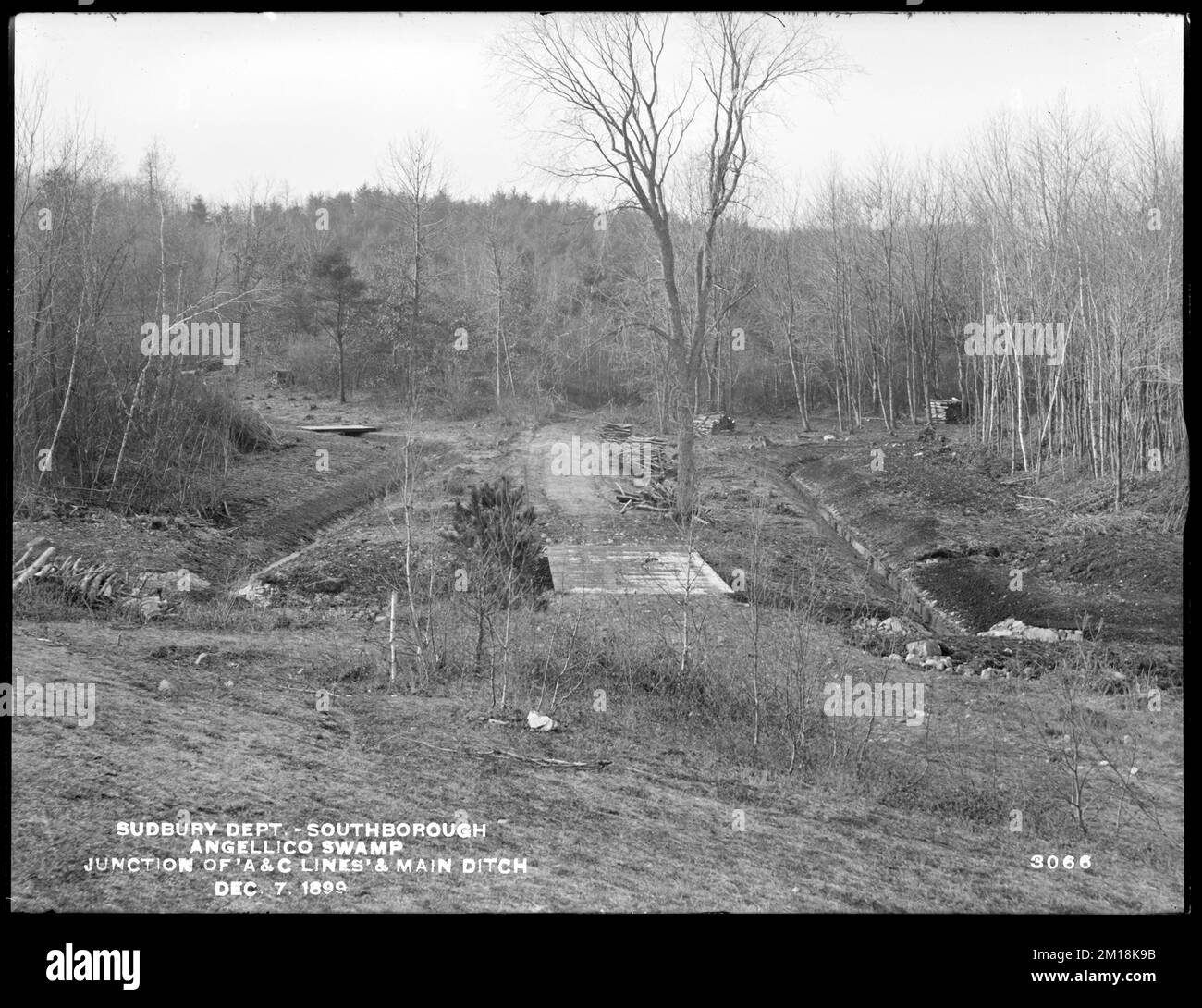 Sudbury Department, Angellico Swamp, drainage ditches, junction of A ...