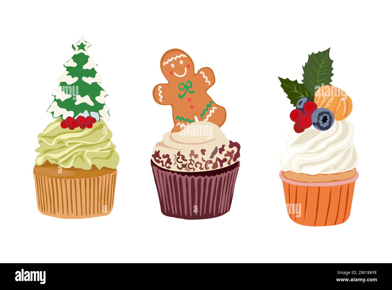 Tasty christmas cake decor Stock Vector Images - Alamy