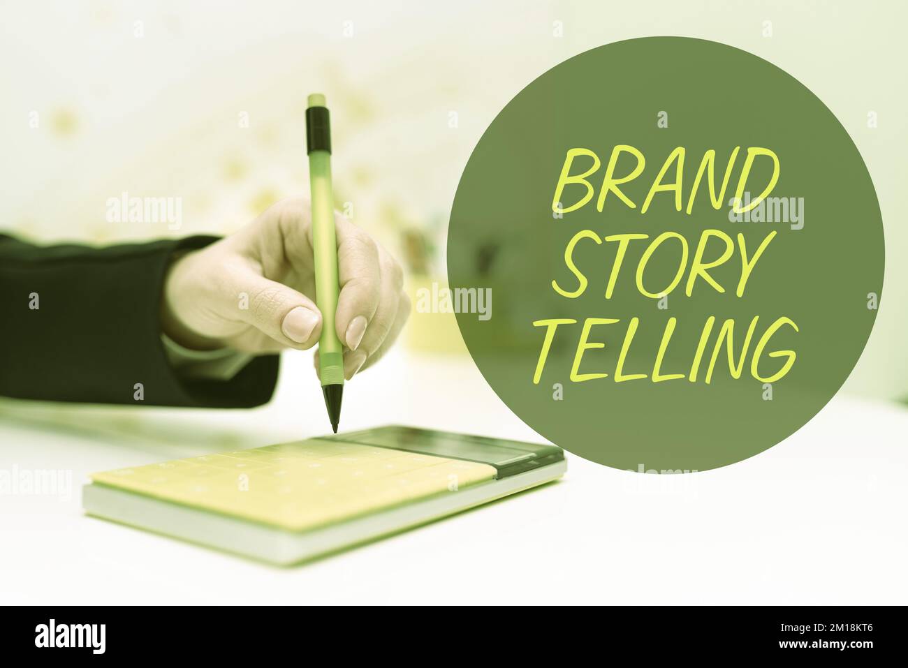 Sign displaying Brand Story Telling. Concept meaning Breathing Life ...