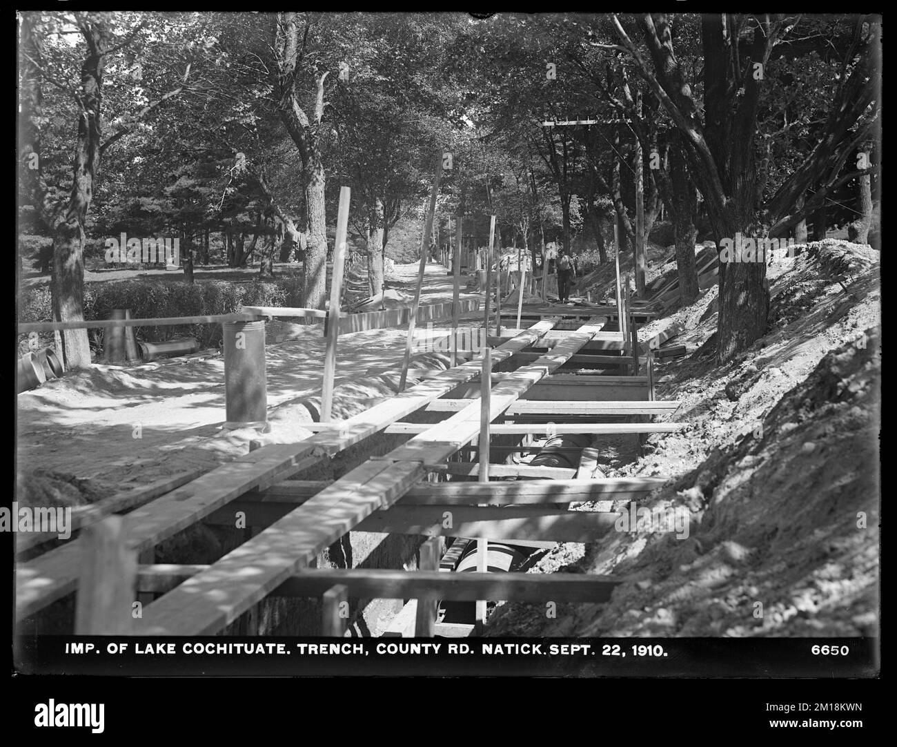 Sudbury Department, improvement of Lake Cochituate, trench, county road ...