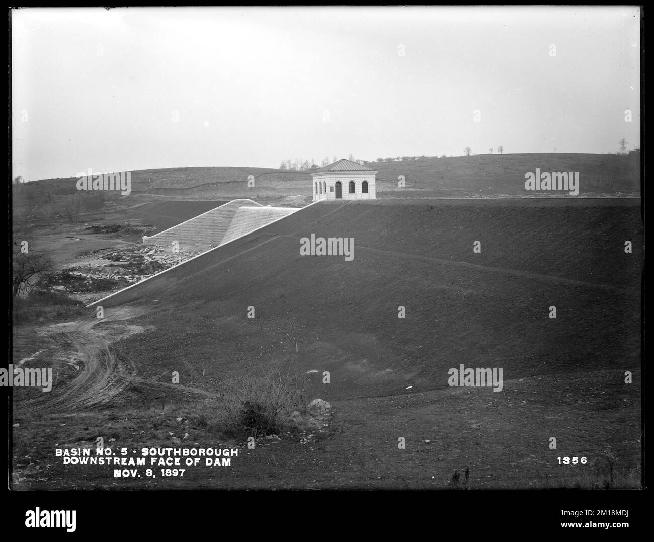 Downstream face of dam Black and White Stock Photos & Images - Alamy