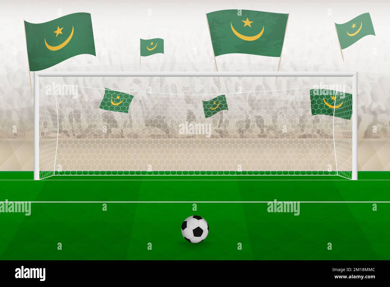 Mauritania football team fans with flags of Mauritania cheering on ...