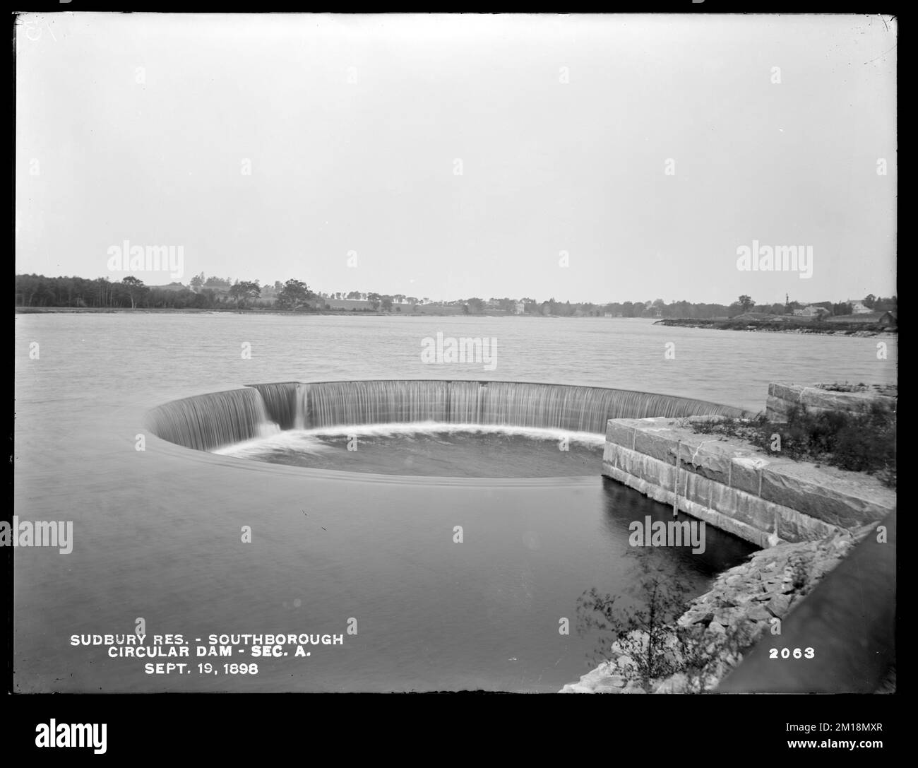 Sudbury Reservoir, Section A, Circular Dam at culvert on McQuarrie Road ...