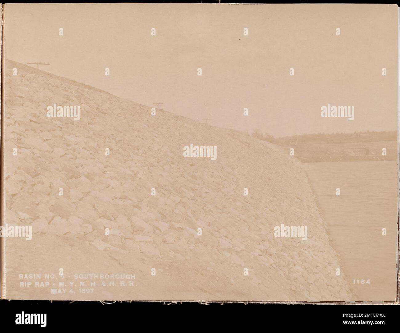 Sudbury Reservoir, riprap on the southerly side of the New York, New ...