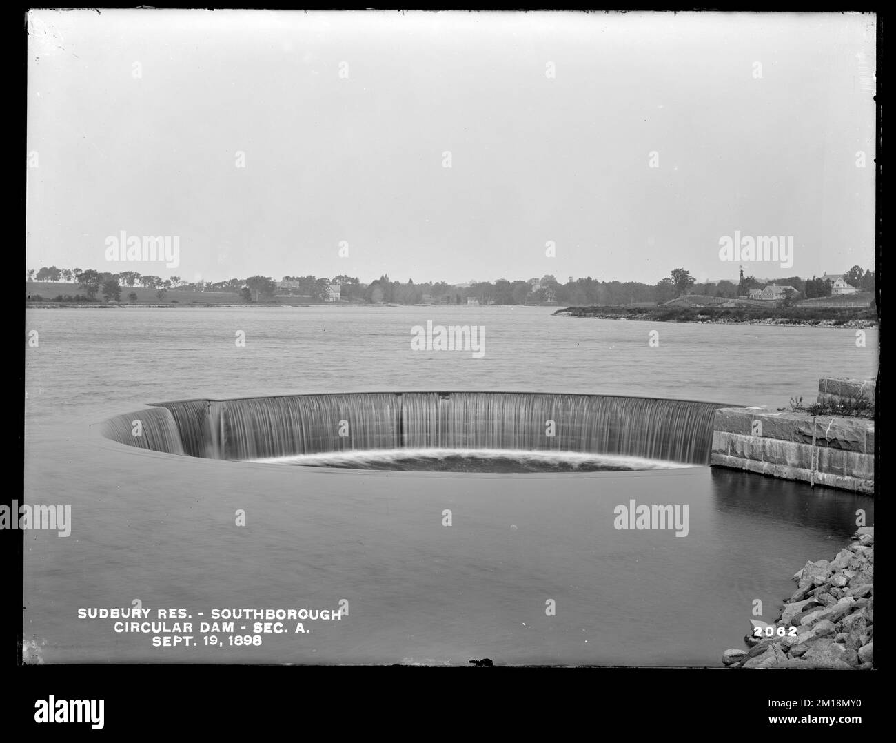 Sudbury Reservoir, Section A, Circular Dam at culvert on McQuarrie Road ...