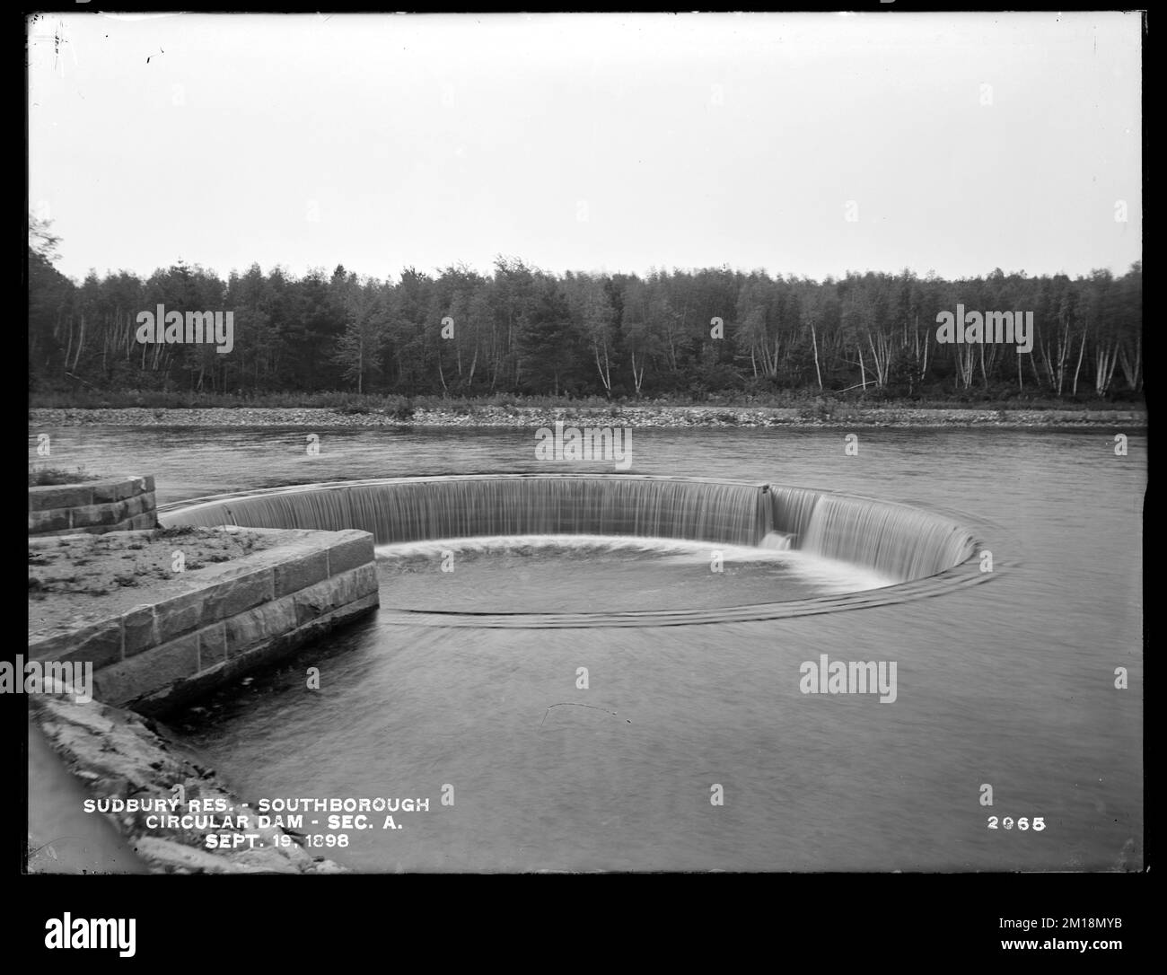 Sudbury Reservoir, Section A, Circular Dam at culvert on McQuarrie Road ...