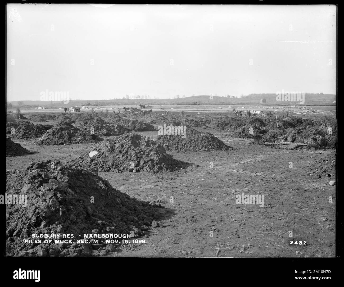Sudbury Reservoir, Section M, piles of muck, near line between Sections ...