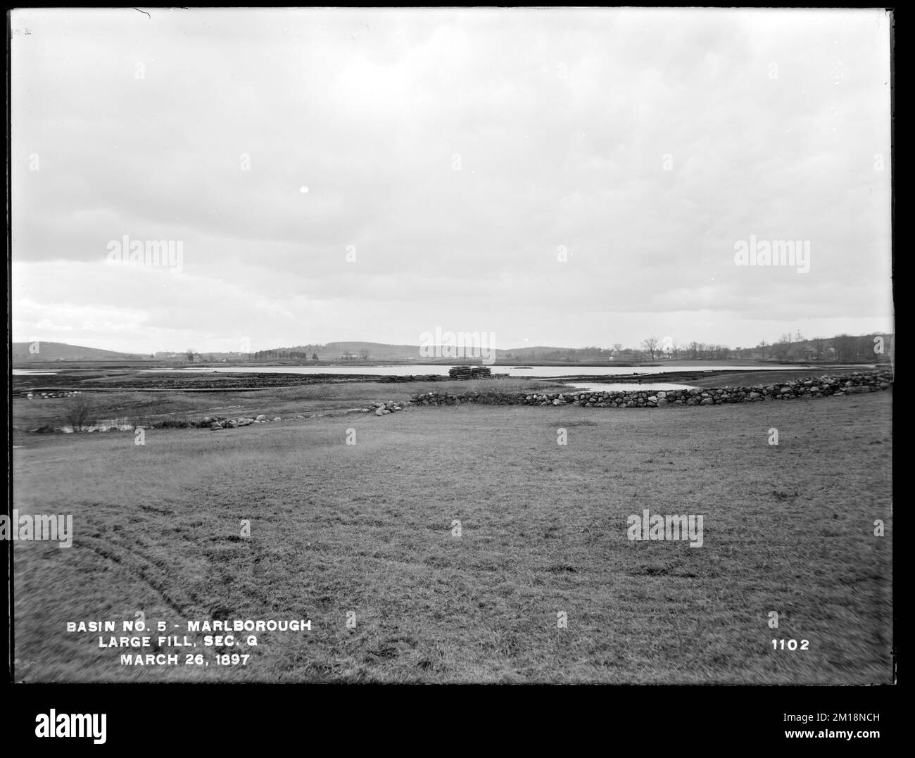 Sudbury Reservoir, Section Q, large fill, from the north, Marlborough ...