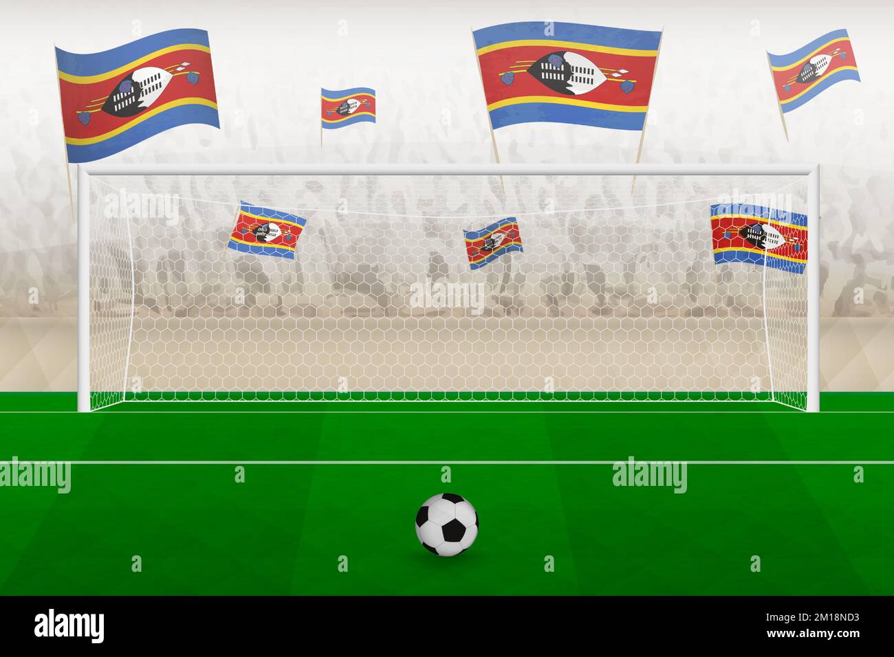 Swaziland football team fans with flags of Swaziland cheering on ...