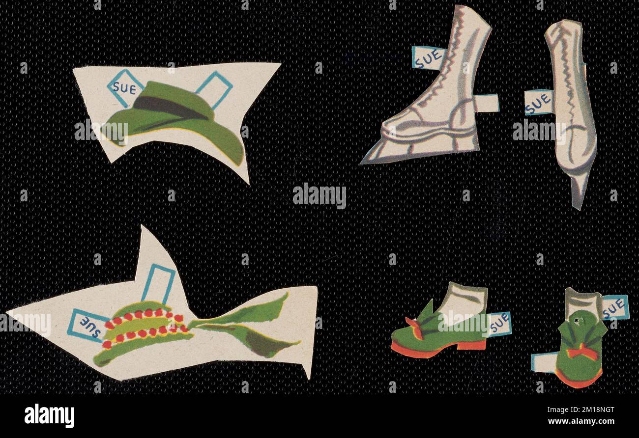 Sue paper doll accessories , Shoes, Hats. Phyllis Tyler Paper Doll ...
