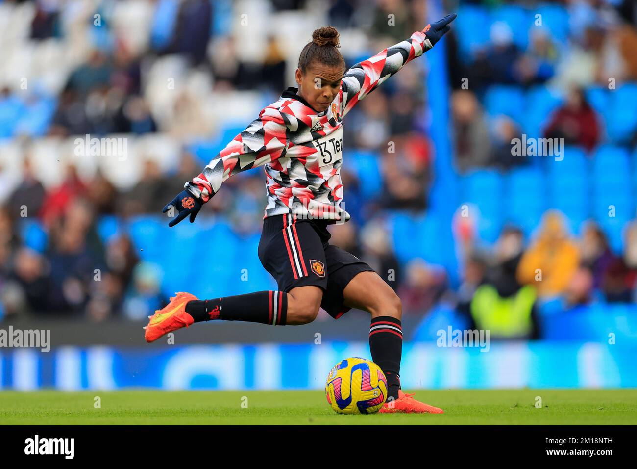 Nikita Parris #22 of Manchester United during the warm up ahead of the ...