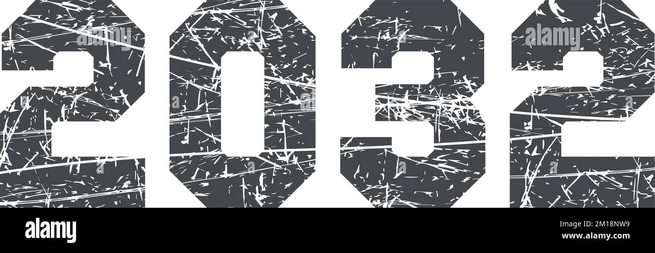 A grunge 2032 number on a white background Stock Vector Image & Art - Alamy